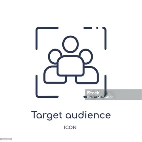 인적 자원 개요 컬렉션의 선형 대상 잠재 고객 아이콘입니다 얇은 라인 대상 청중 아이콘 흰색 배경에 고립입니다 타겟 고객 트 렌 디 일러스트레이션 고객에 대한 스톡 벡터