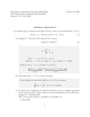 Hw Prob Probabillity Homework Probability And Stochastic Processes ECE September