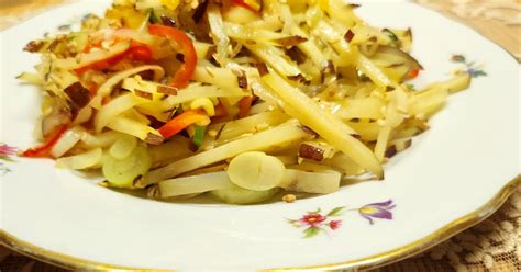 자주색 감자 채 볶음 만들기 자주색 감자채 반찬