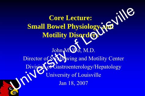 pdf core lecture small bowel physiology and motility disorders
