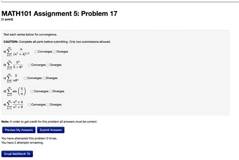 solved math101 assignment 5 problem 17 1 point test each