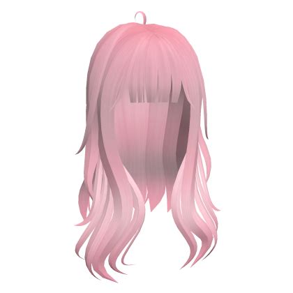 사랑스러운 긴 물결 모양의 머리 핑크 Roblox