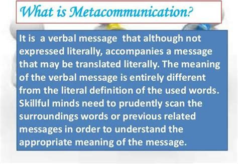 Meta Communication Theory With Examples
