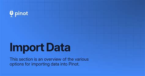 Import Data Apache Pinot Docs