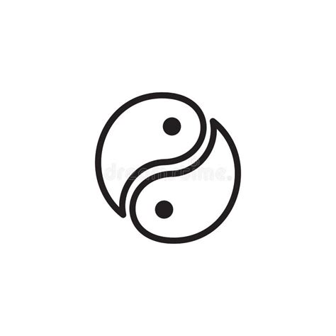 Yin Yang Circle Icon Logo Design Vector Illustration Template Stock