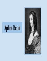 Aphra Behn 17th Century Poet Playwright And Fiction Course Hero