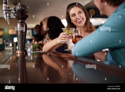 Bar Counter Flirting Date Bar Counters Dates Stock Photo Alamy