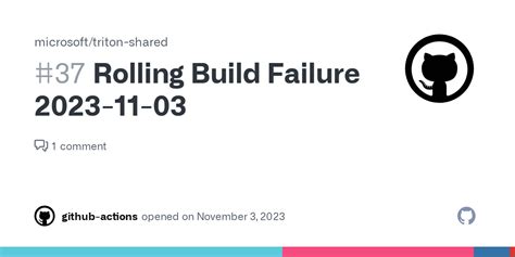 Rolling Build Failure Issue Microsoft Triton Shared GitHub