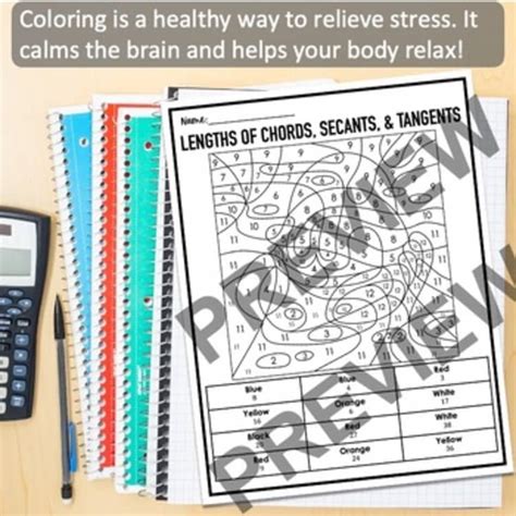 Lengths Of Chords Secants And Tangents Color By Number Activity