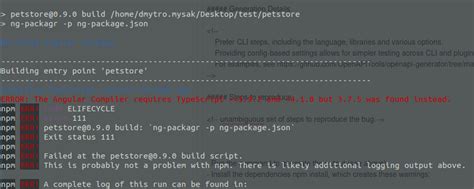 [bug][typescript angular] generating client library with ngversion 10 2