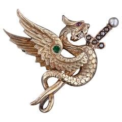 A Mid 19th Century Caduceus Brooch For Sale At 1stdibs