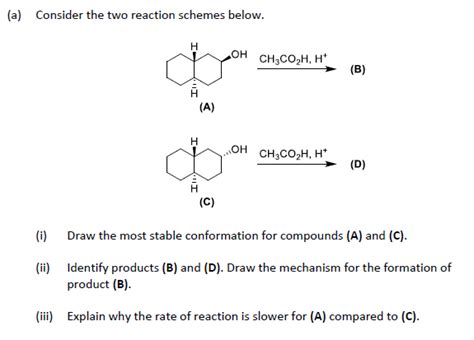 Solved A Consider The Two Reaction Schemes Below D C