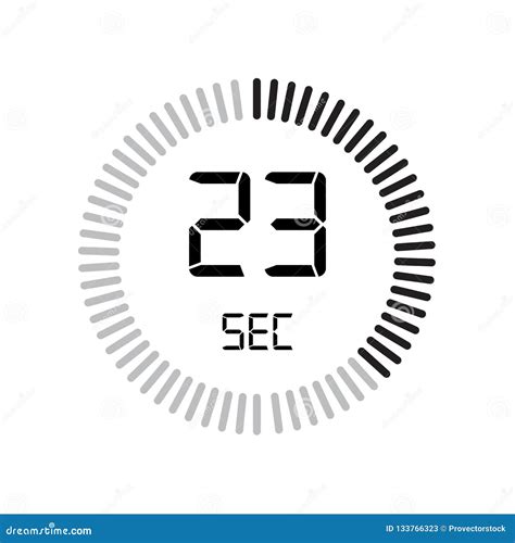 The 23 Seconds Icon Digital Timer Clock And Watch Timer Countdown Symbol Isolated On White