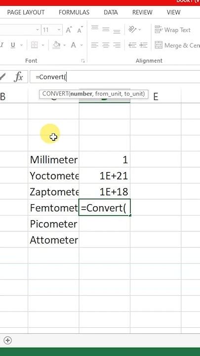 Convert Millimeter Into Femtometer In Microsoft Excel Msexcel Excel Shorts Youtube