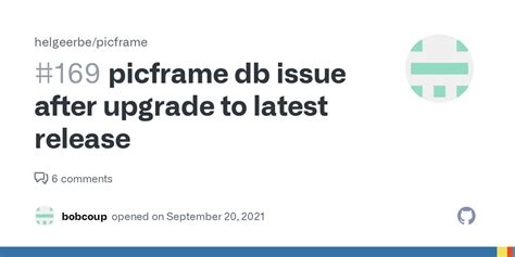 Picframe Db Issue After Upgrade To Latest Release Issue Helgeerbe Picframe GitHub