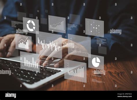 Business Intelligence Dashboard Big Data Diagram Graph Virtual Screen Economic Analysis And