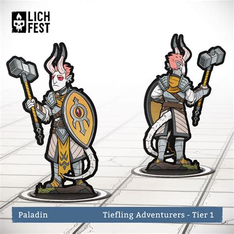 Tiefling Paladin Paper Miniature Pathfinder Tiefling Tiefling