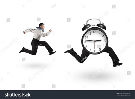 Man Running After Alarm Clock Running Stock Photo 388063054 Shutterstock