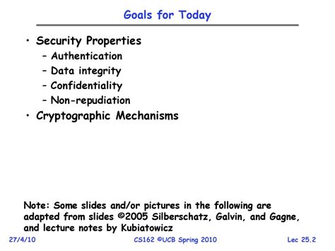 April 27 2010 Ion Stoica Cs162 Operating Systems And Systems Programming Lecture 25 Protection