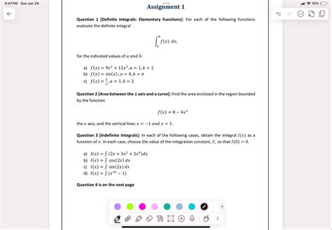 Question 1 [definite Integrals Elementary