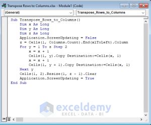 How To Transpose Every N Rows To Columns In Excel 2 Easy Methods