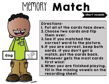 Memory Match An ELA Center By Teach From The HeART TPT
