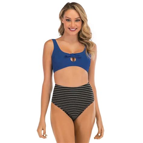 Wholesale Hot Summer Bikinis Woman High Waist 2 Piece Sexy Swimwear