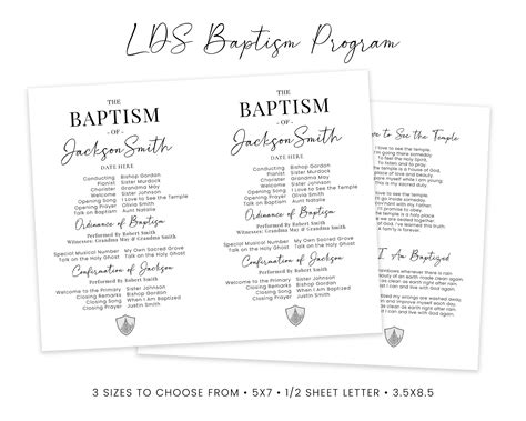 LDS Baptism Program - Minimalist - Customizable Template - Corjl Editing - Instant Download ...