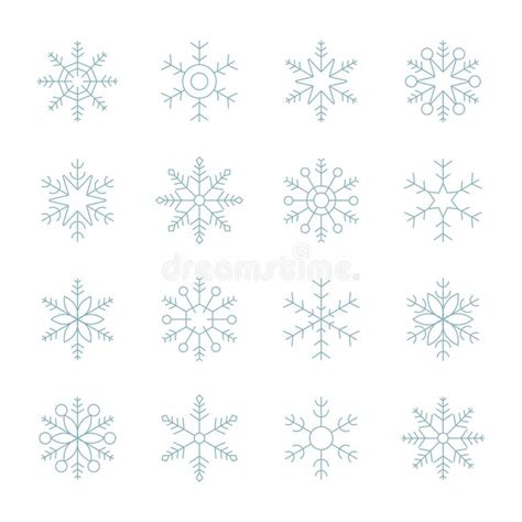 Collection Of Snowflakes Snowflake Shapes Stock Vector Illustration