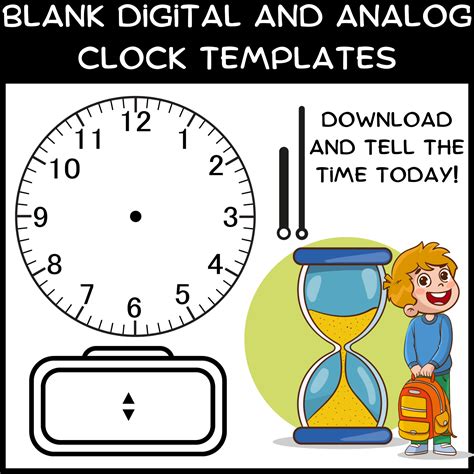 Blank Digital And Analog Clock Templates Telling Time Practice Made By Teachers