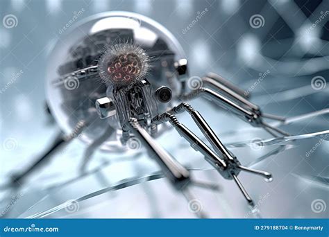 Sci Fi Nanorobot Close Up Inside Body Stock Image