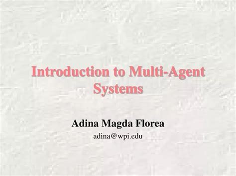 Ppt Introduction To Multi Agent Systems Powerpoint Presentation Free