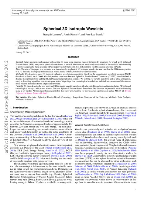Pdf Spherical 3d Isotropic Wavelets