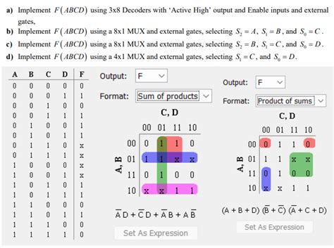 Solved Given The Following Truth Table Kmap And Sop