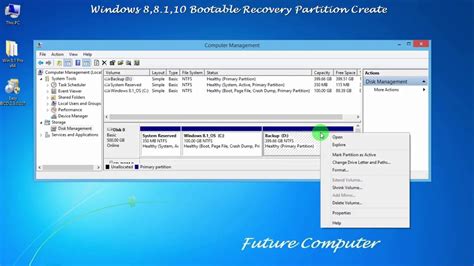 Windows 88 110 Bootable Recovery Partition Create Youtube