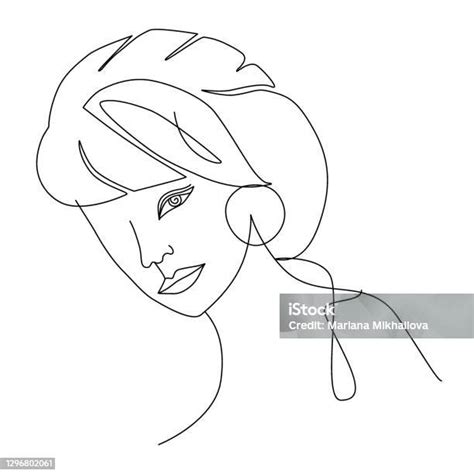 연속 선 그리기 여성 초상화 뷰티 우먼은 한 줄 드로잉 아트에 직면합니다 트렌디 한 줄 그리기 디자인 벡터 일러스트 개념에 대한 스톡 벡터 아트 및 기타 이미지 Istock