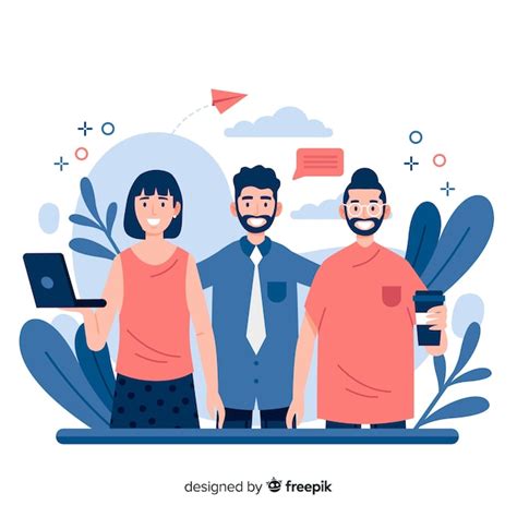 팀워크 개념 방문 페이지 무료 벡터