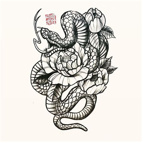 [new] The 10 Best Drawing Ideas Today With Pictures 뱀 꽃 디자인 낙서 도안 타투도안 타투 라인워크