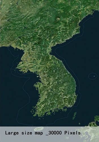 Korean Peninsula Satellite Map 3d Model