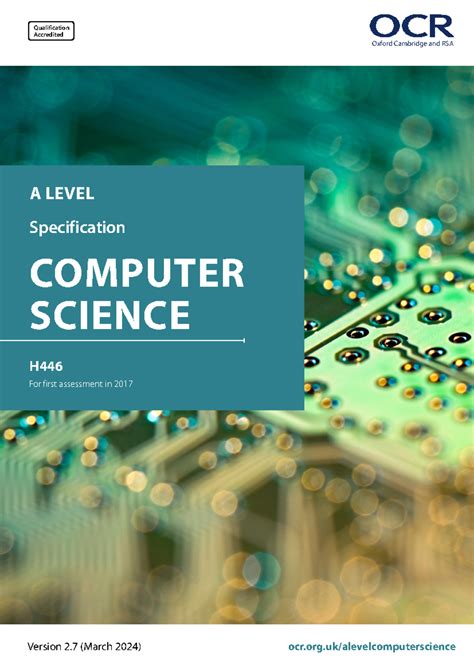 Ocr A Level Computer Science H446 Specification Overview Version 27