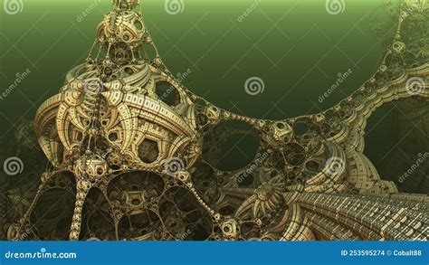 Gold Construction And Structures Abstract Metallic Fantastic Shapes Of Ancient Civilization