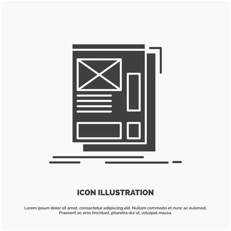 Wire Framing Web Layout Development Icon Glyph Vector Gray Symbol For Ui And Ux Website Or
