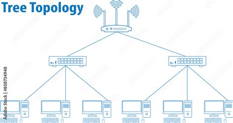 Tree Topology Diagram Icon It Is A Type Of Network Topology Stock Vector Adobe Stock