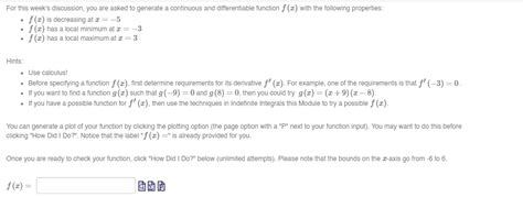 Solved Generate A Continuous And Differentiable Function Chegg