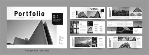 랜드스케이프 포트폴리오 템플릿 디자인 프리미엄 벡터