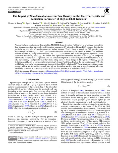 Pdf The Impact Of Star Formation Rate Surface Density On The Electron