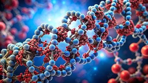 Microscopic Illustration Of Myoglobin Molecule A Protein In Muscle Cells Composed Of Helical