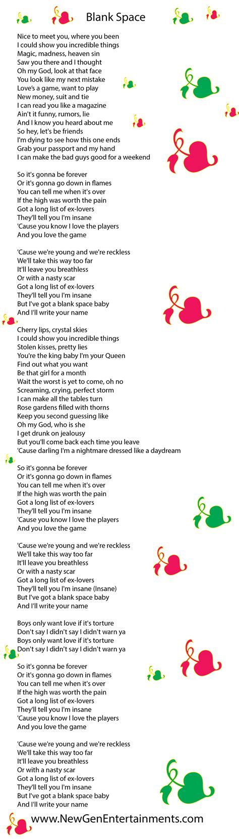 Taylor Swift Song Quotes Blank Space