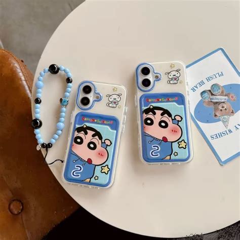 럽이즈윤 🍀주문제작 16기종추가 ️ 아이폰 블루 포인트 후드입은 짱구 스트랩 카드케이스 커플케이스 우정케이스 생일선물 아이폰13 14 15 16
