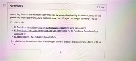 Question 6 05 Pts Assuming The Data Are Not Reasonably Modeled By A